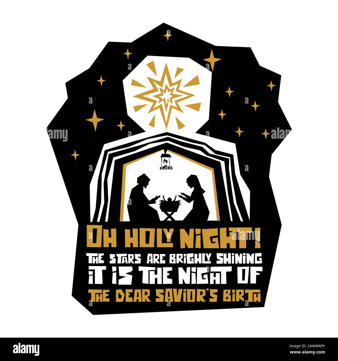 Christian typography, lettering and illustration. O holy night! The ...