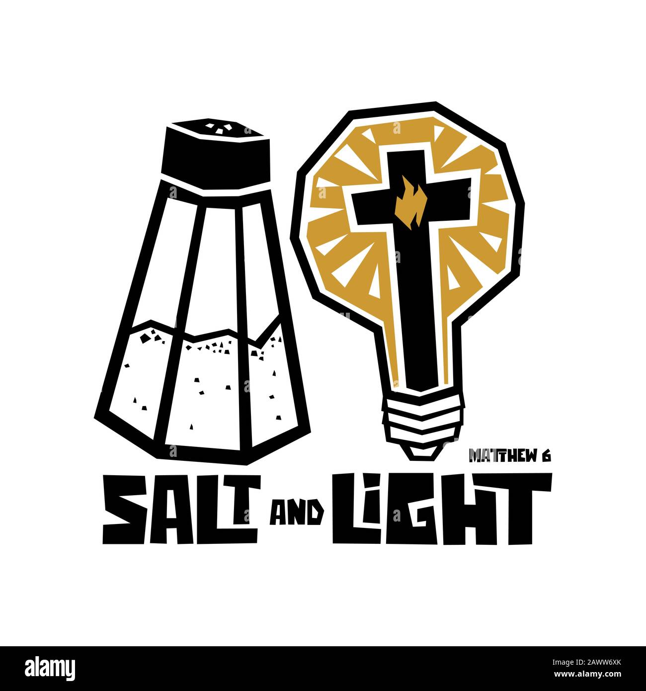 Christian typography, lettering and illustration. Salt and light Stock ...