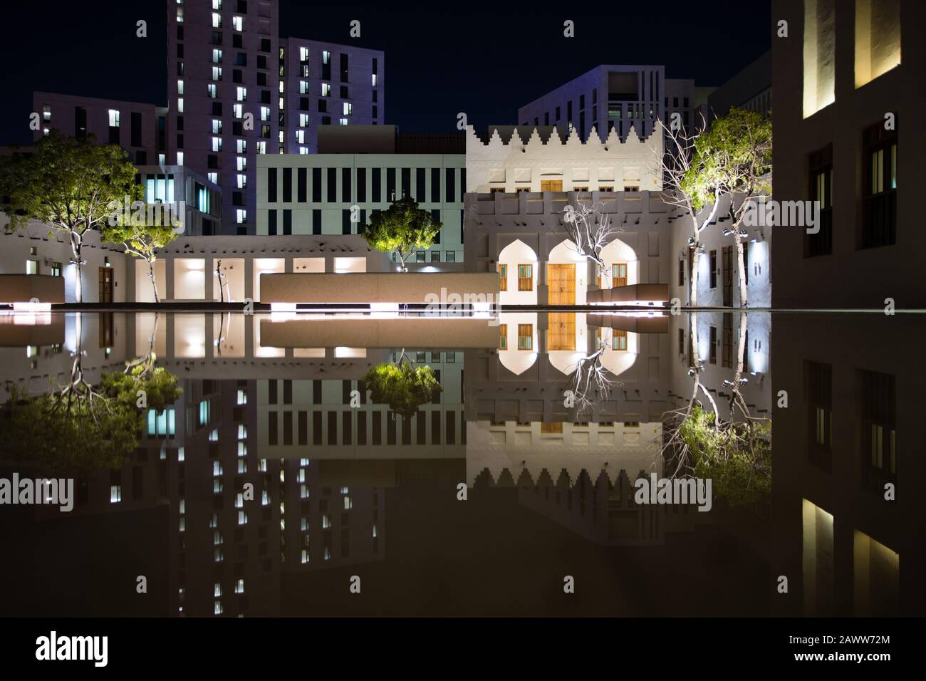 Reflections inside the Mohammed Bin Jassim House of the Msheireb Museum ...