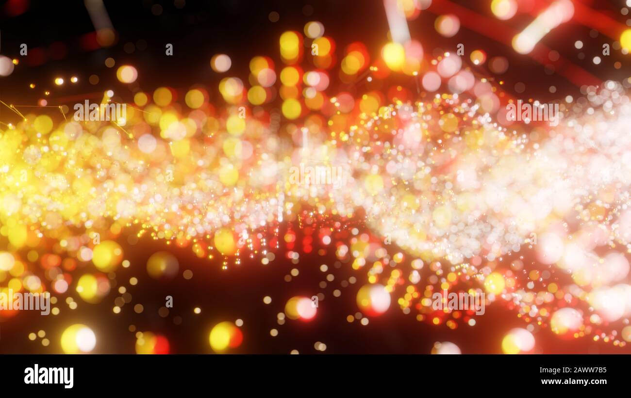 Plexus of abstract glow dots on a black background. Loop animations. 3D ...