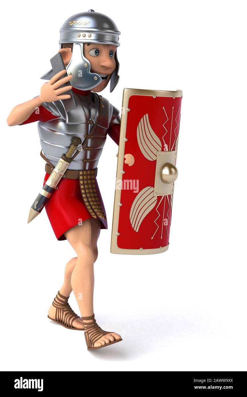 Fun roman soldier - 3D Illustration Stock Photo - Alamy