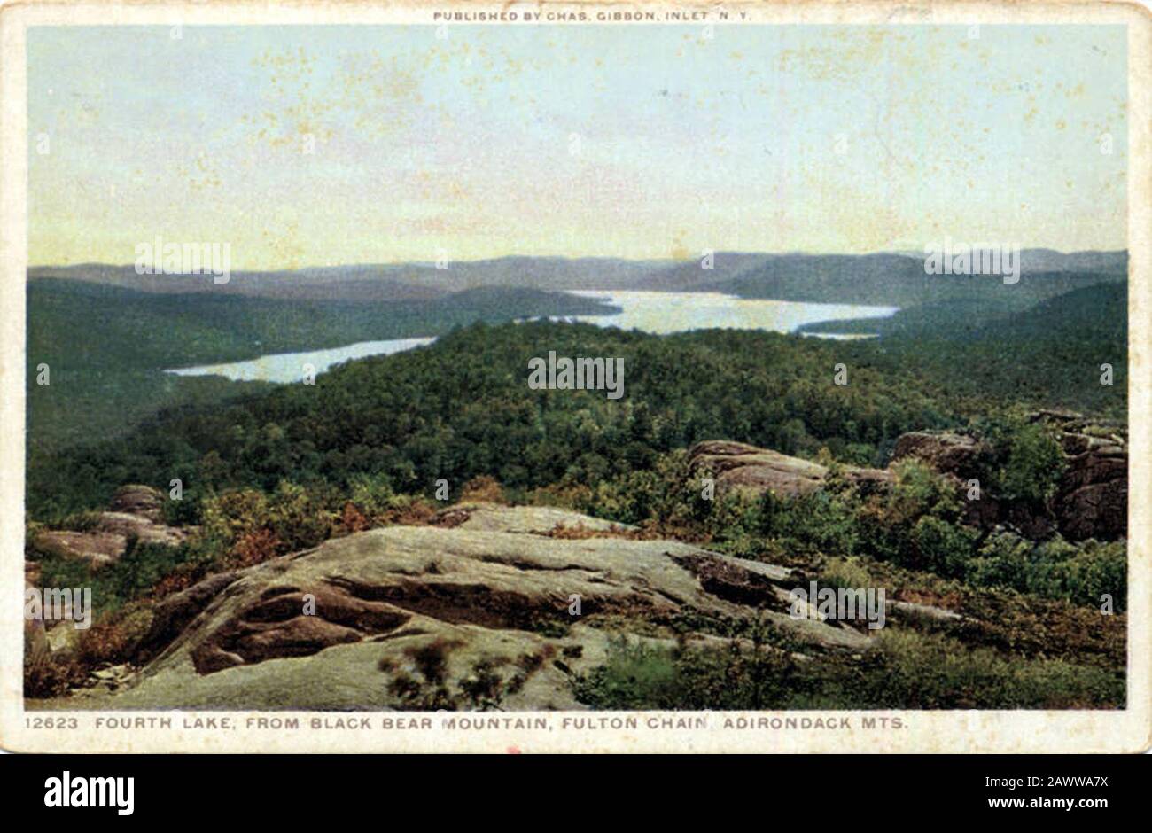 Fourth Lake, from Black Bear Mountain, Fulton Chain Stock Photo - Alamy