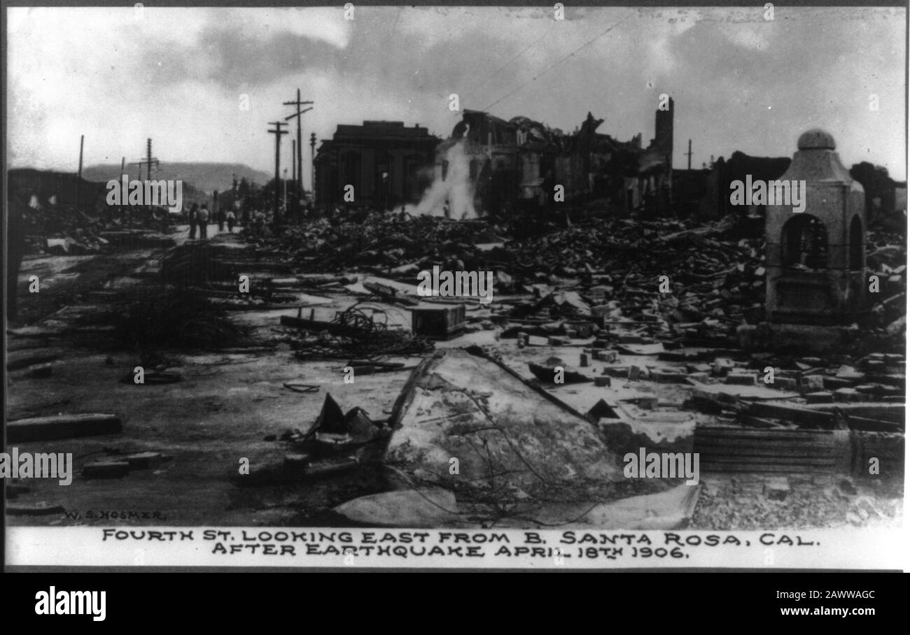 Fourth St. Looking East from B. Santa Rosa, Cal. after earthquake ...