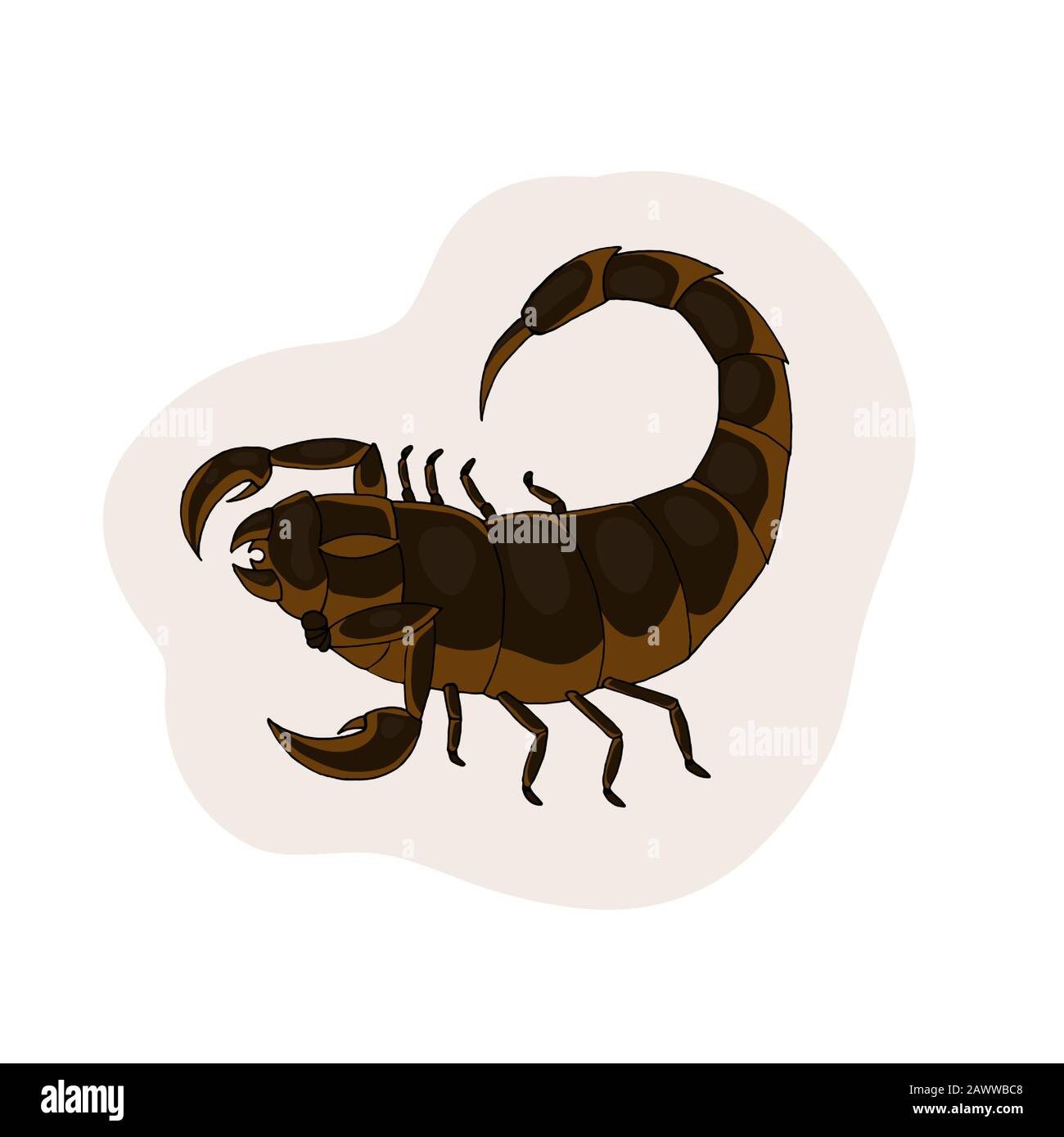 Brown scorpion. Vector illustration. White background. scorpio zodiac ...