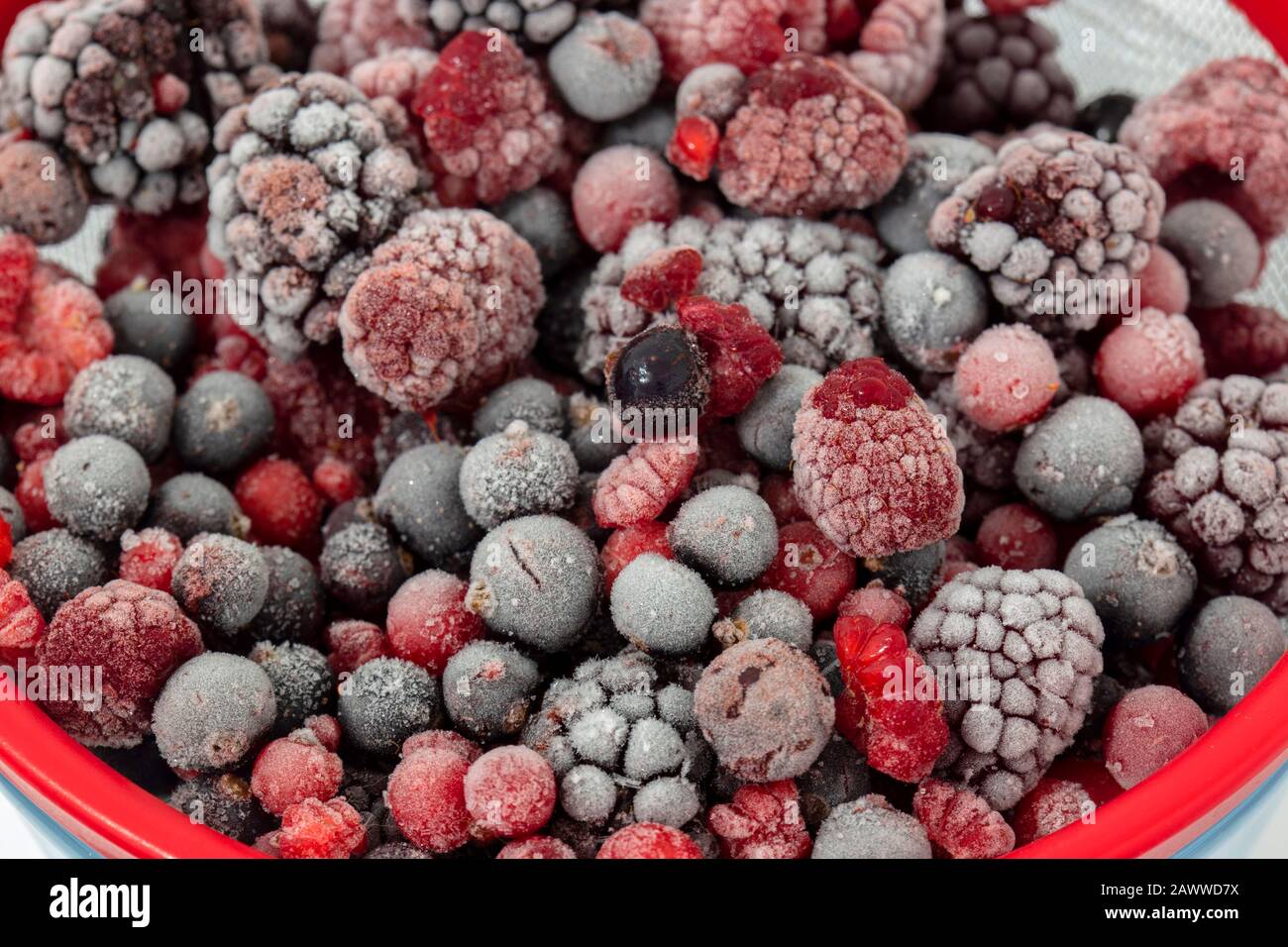Frozen fruit including red berry, blackberry, blackcurrant and ...