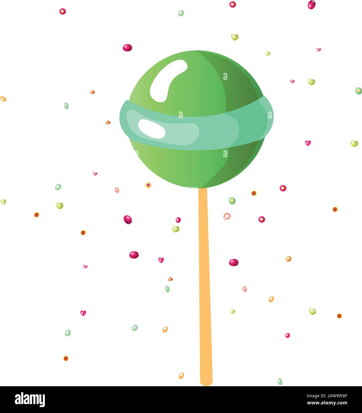 Cute cartoon sweet lollipop icon. Cute colored cartoon lolly icon round ...