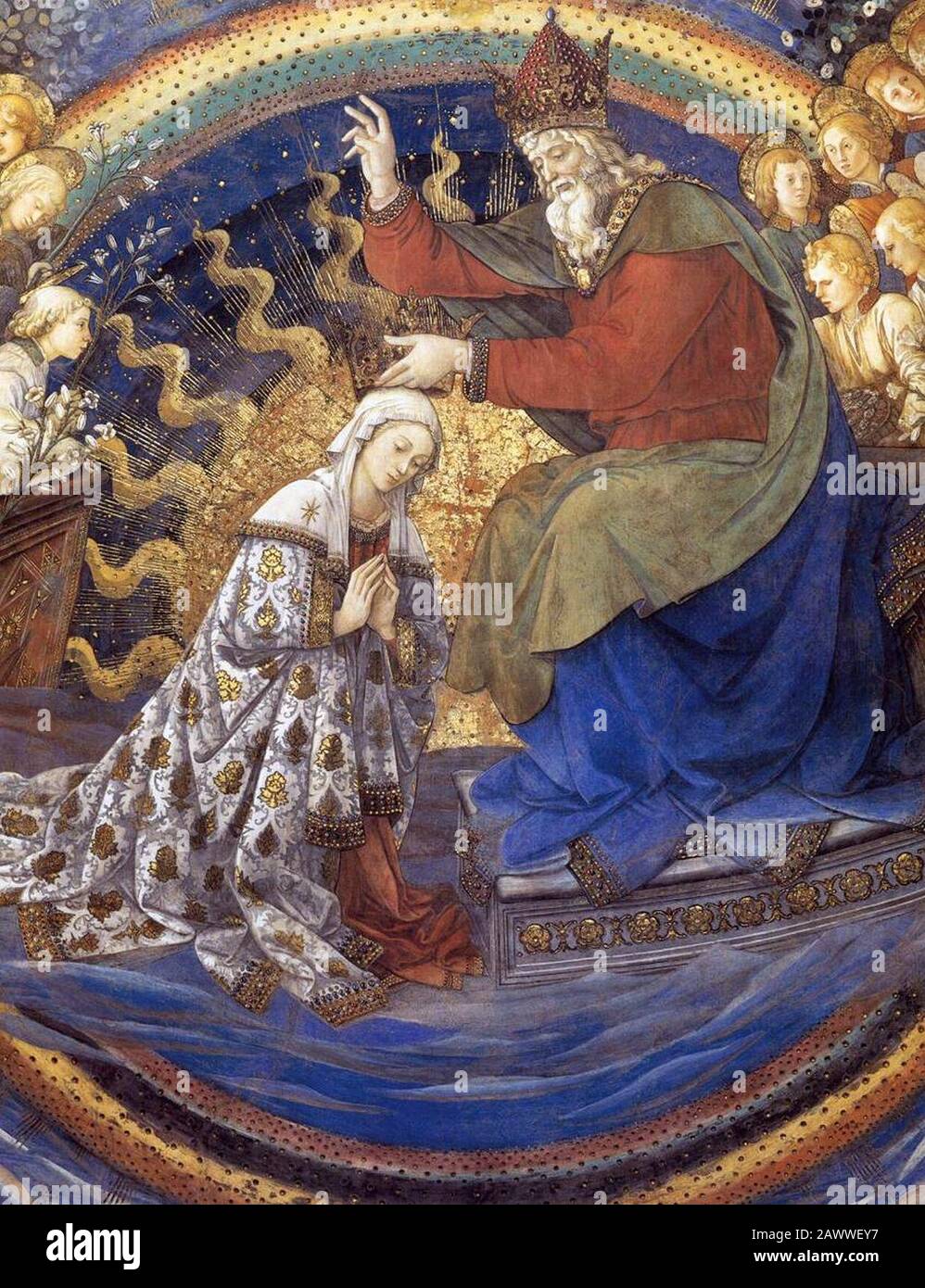 Fra Filippo Lippi - Coronation of the Virgin (detail Stock Photo - Alamy