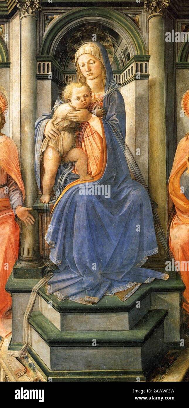 Fra Filippo Lippi - Madonna Enthroned with Saints (detail Stock Photo - Alamy
