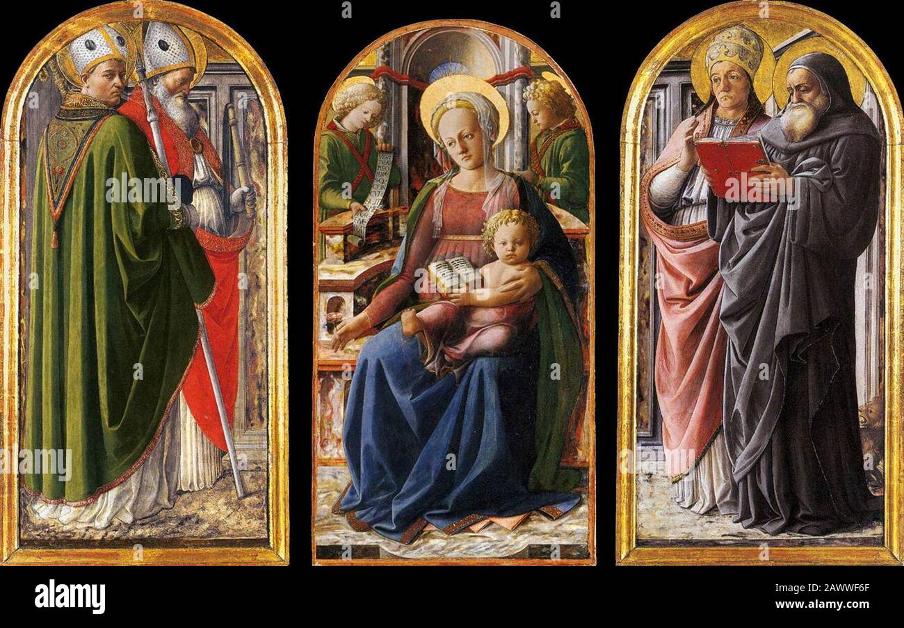Fra Filippo Lippi - Triptych Stock Photo - Alamy