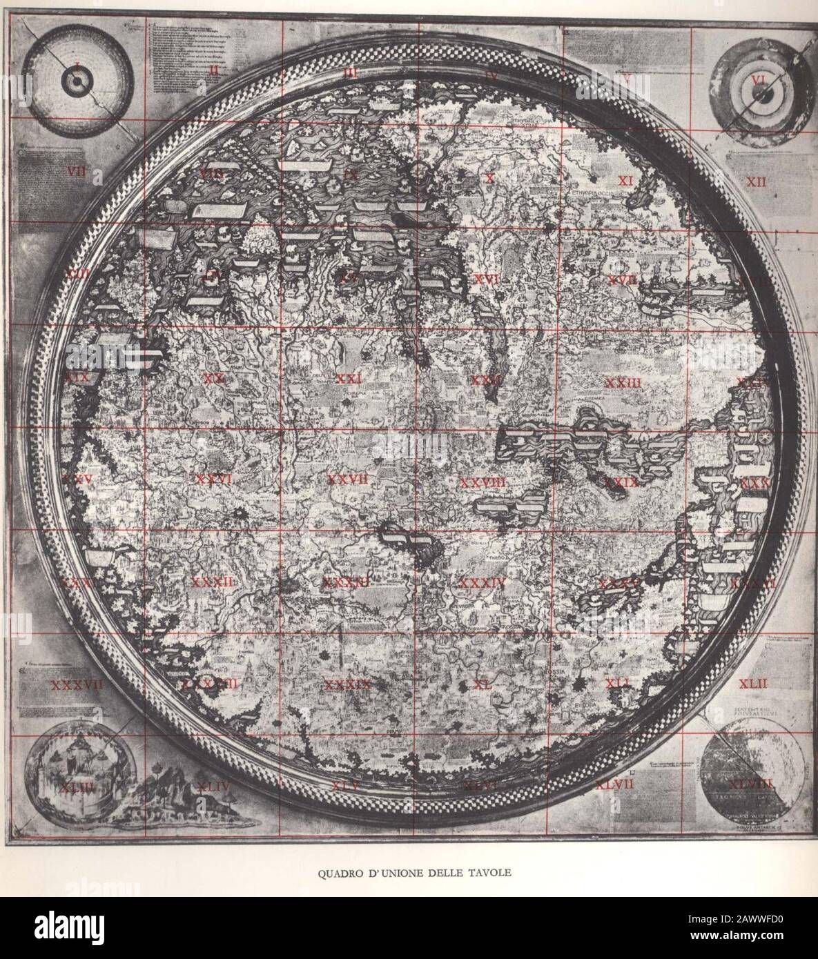 Fra Mauro map by sector, 1459 Stock Photo - Alamy