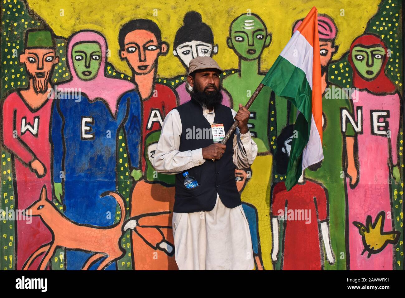Indian man holding flag hi-res stock photography and images - Alamy