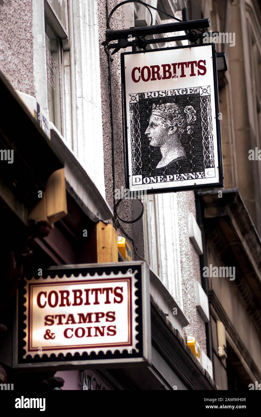 Corbitts stamp and coin shop, Newcastle-upon-Tyne Stock Photo - Alamy