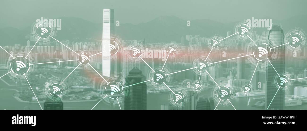Wifi city communication technology fast internet connection 5g wireless ...