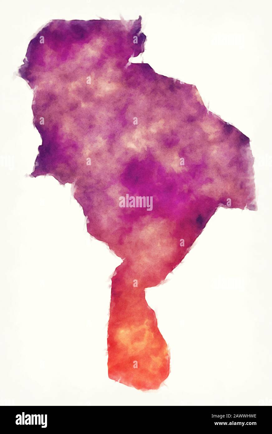 Warrap former state watercolor map of South Sudan Stock Photo - Alamy