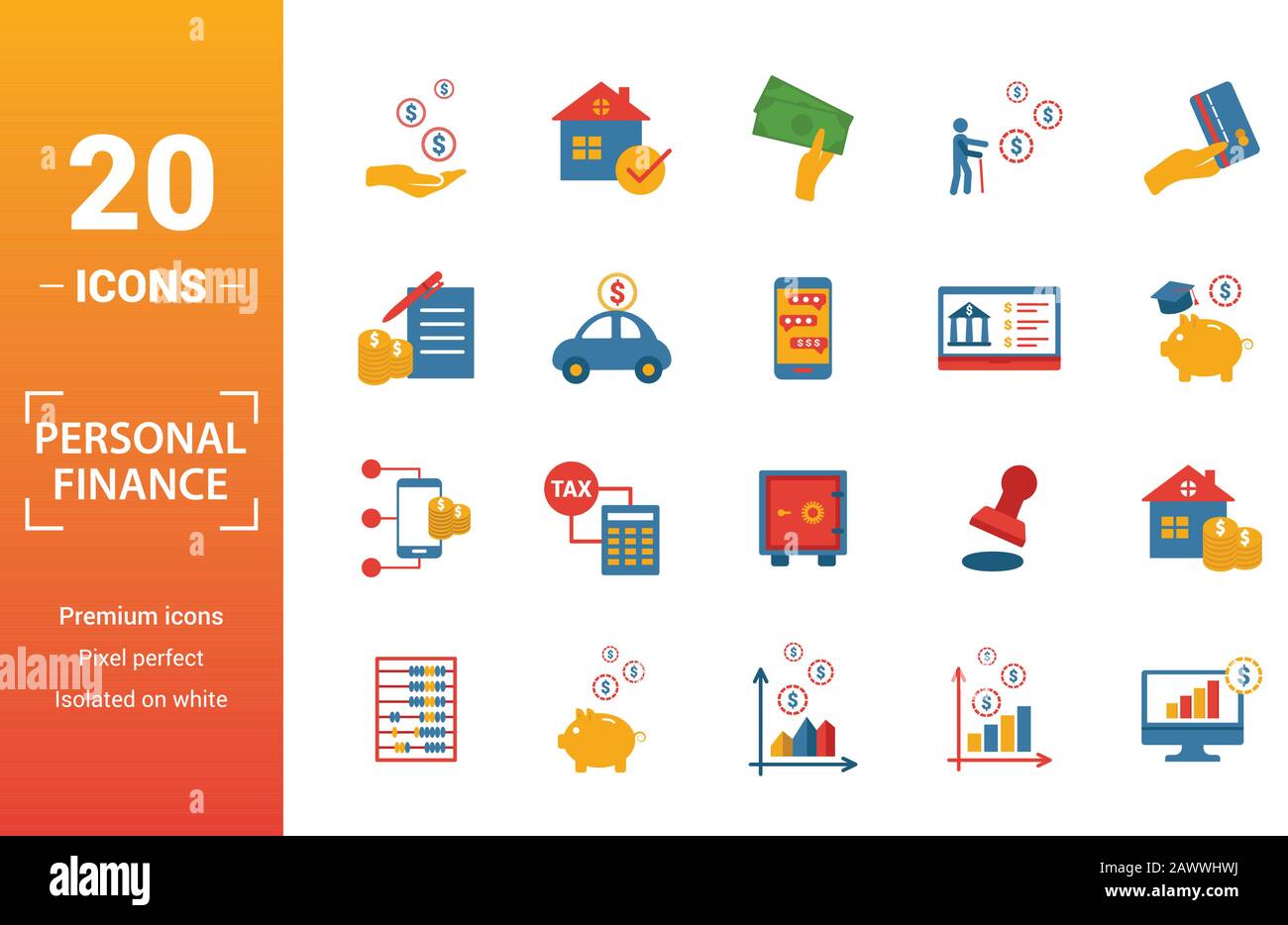 Personal Finance icon set. Include creative elements personal income ...
