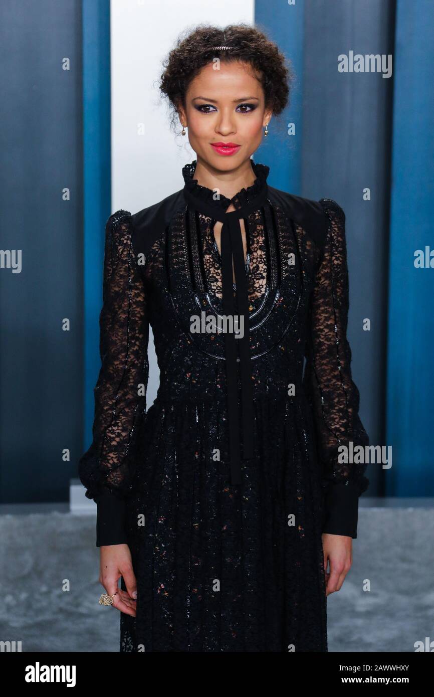 Gugu Mbatha-Raw walking on the red carpet at the 2020 Vanity Fair Oscar ...