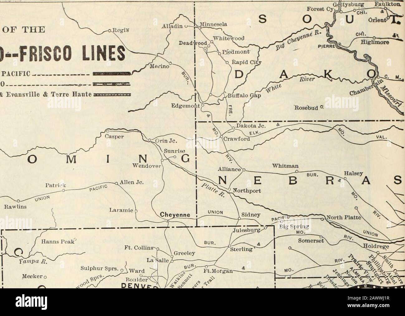 Map of pacific railway hi-res stock photography and images - Alamy