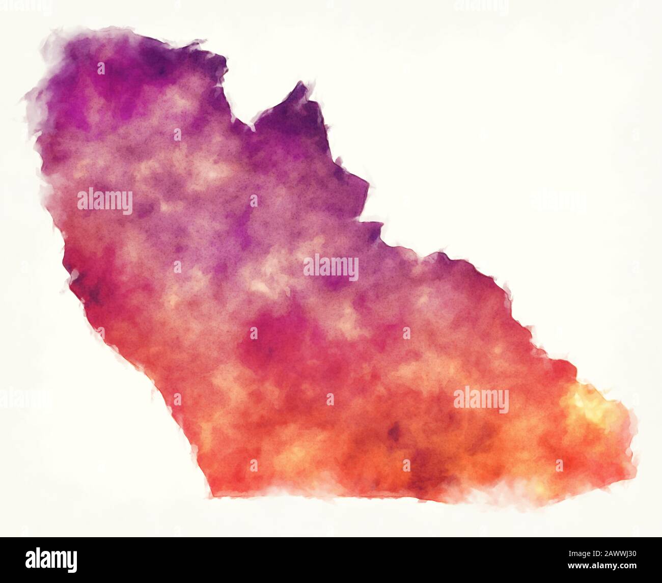 Jonglei former state watercolor map of South Sudan Stock Photo - Alamy