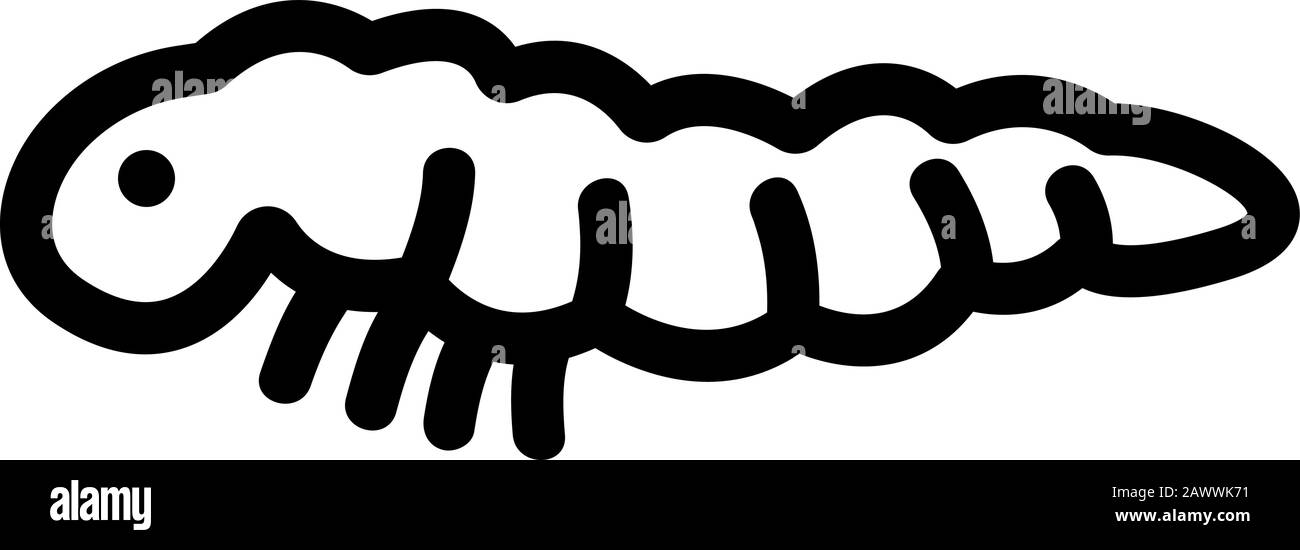 Silk worm icon vector. Isolated contour symbol illustration Stock ...