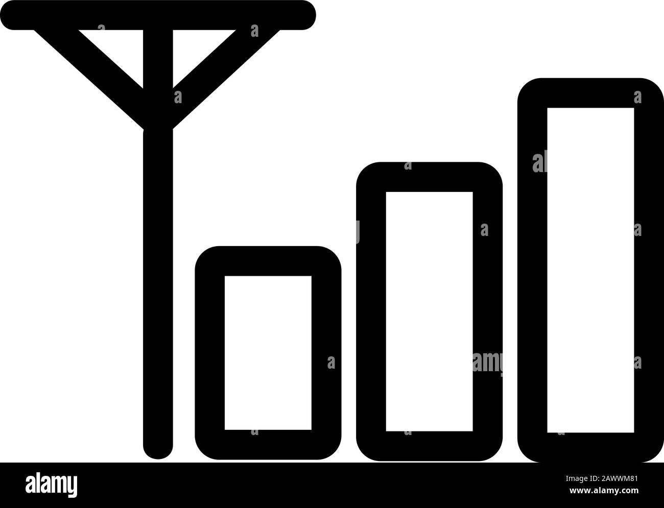 radio signal icon vector. Isolated contour symbol illustration Stock ...