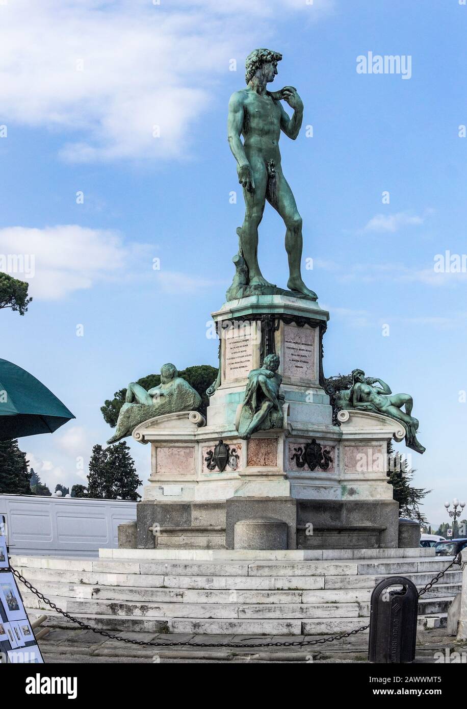 Italy.The city of Florence (Firenze). A copy of Michelangelo's David ...