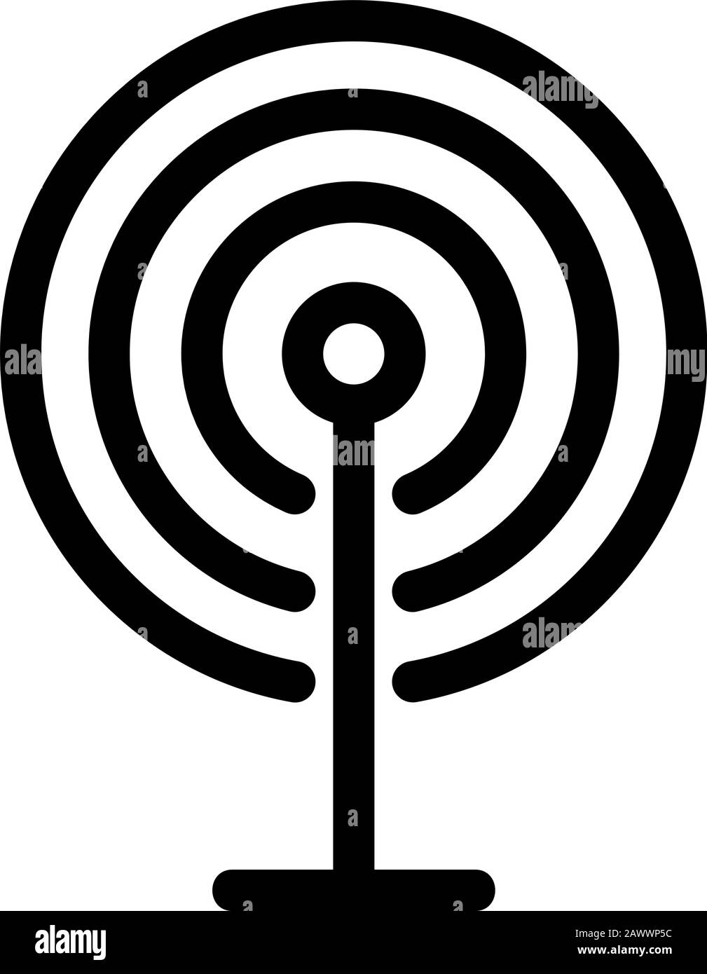 radio signal icon vector. Isolated contour symbol illustration Stock ...