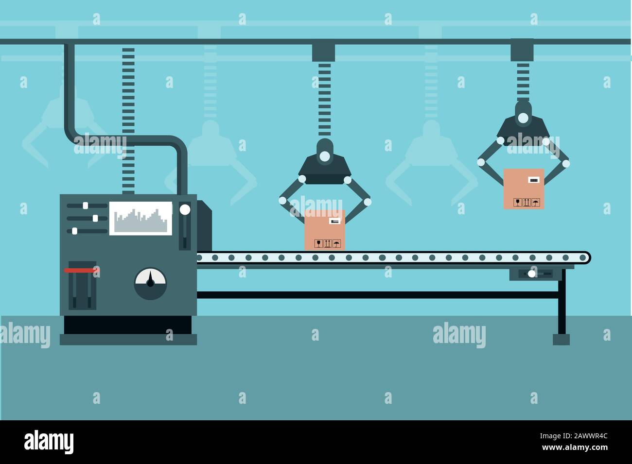 Automated work vector vectors hi-res stock photography and images - Alamy