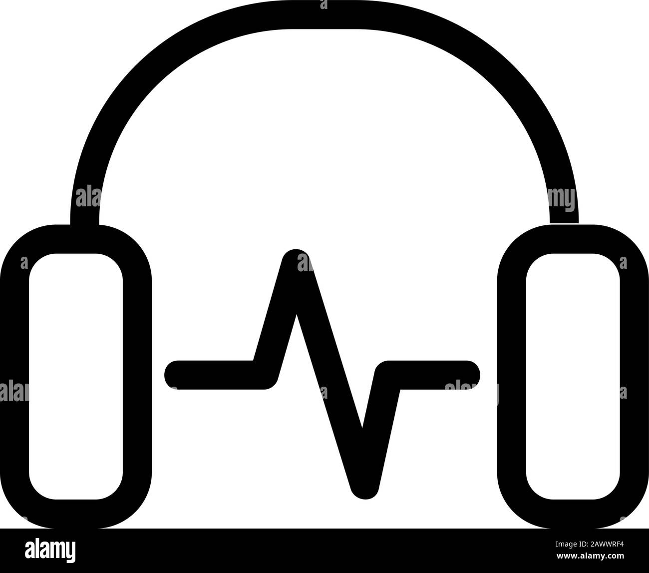Headphones music icon vector. Isolated contour symbol illustration ...
