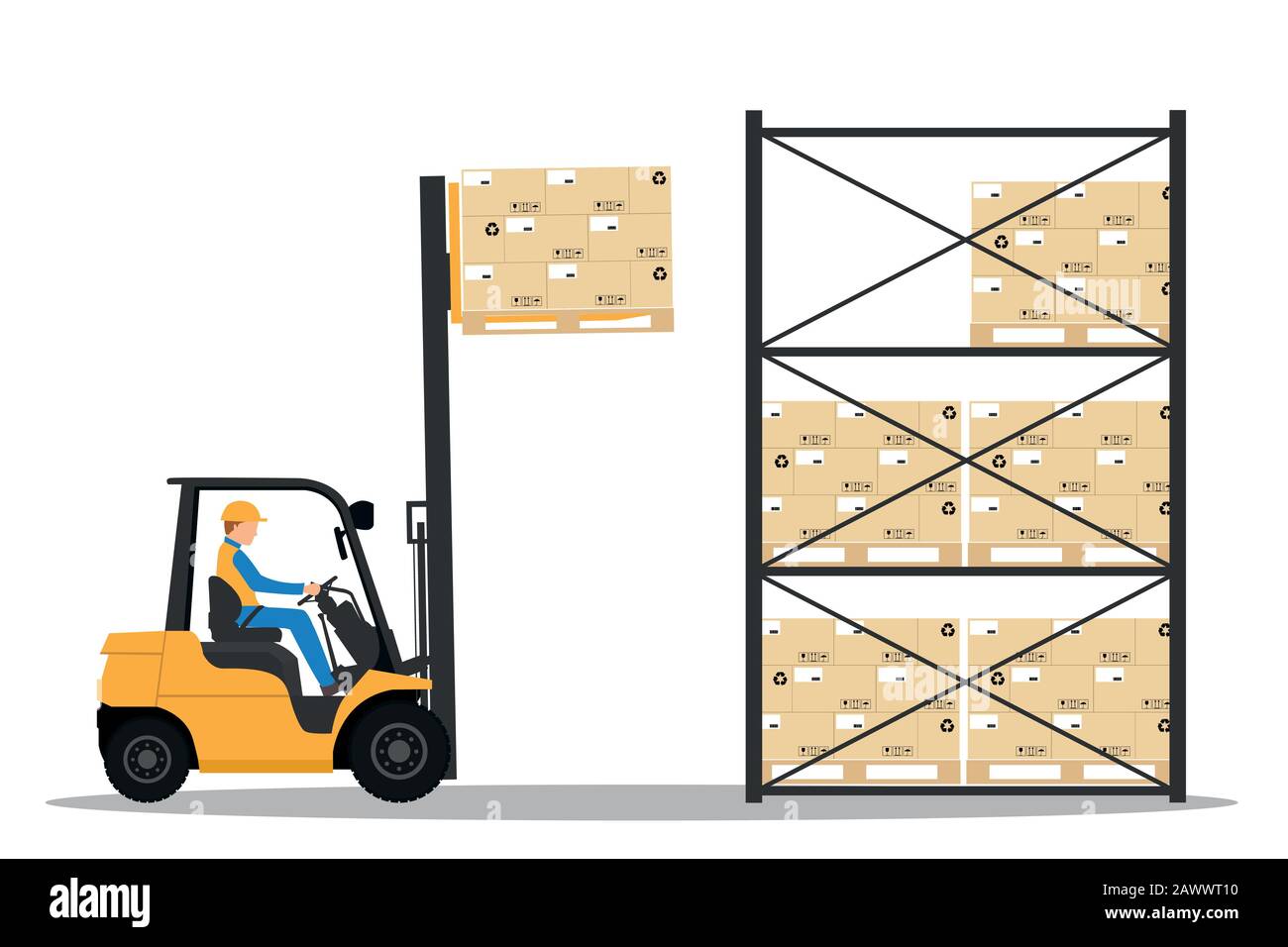 Forklift lifting cargo container hi-res stock photography and images ...