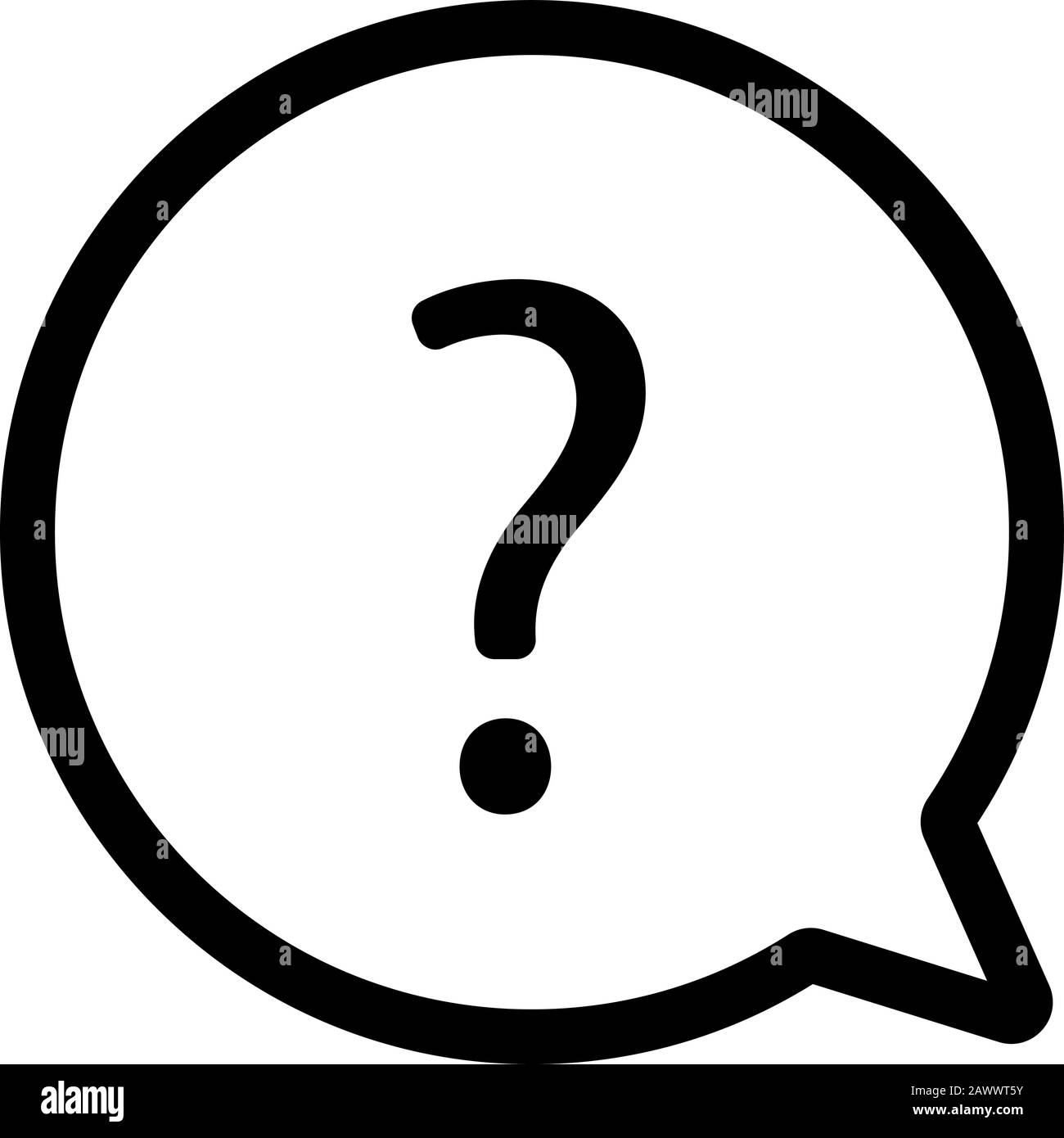 the quiz question answer to the icon vector. Isolated contour symbol ...