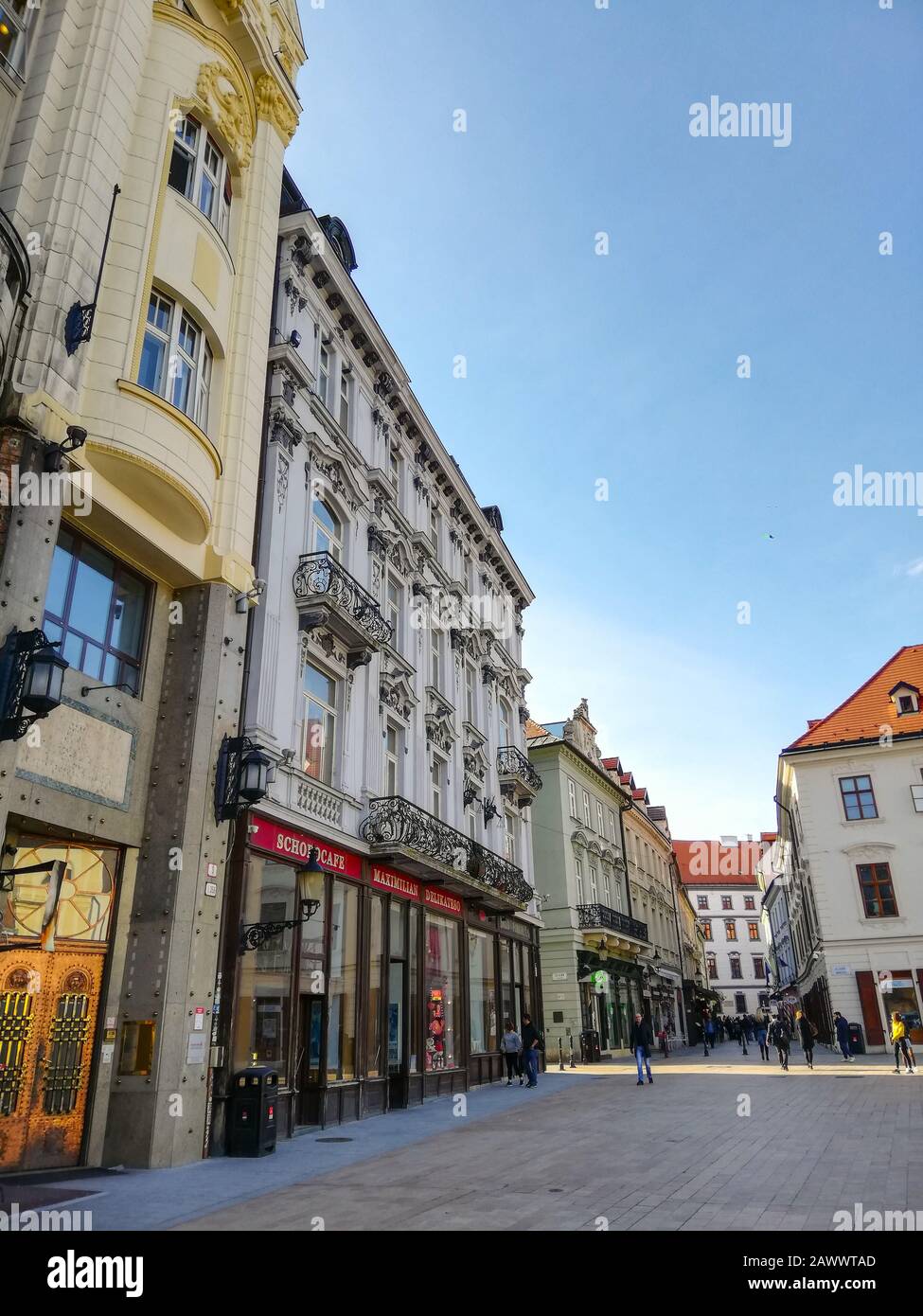 Hlavné námestie (Main Square), Bratislava, Slovakia. Located in the Old ...