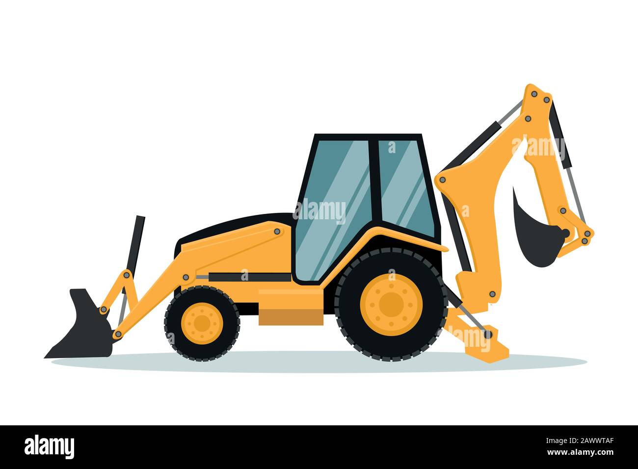 Vector design of backhoe. Heavy machinery Stock Vector Image & Art - Alamy