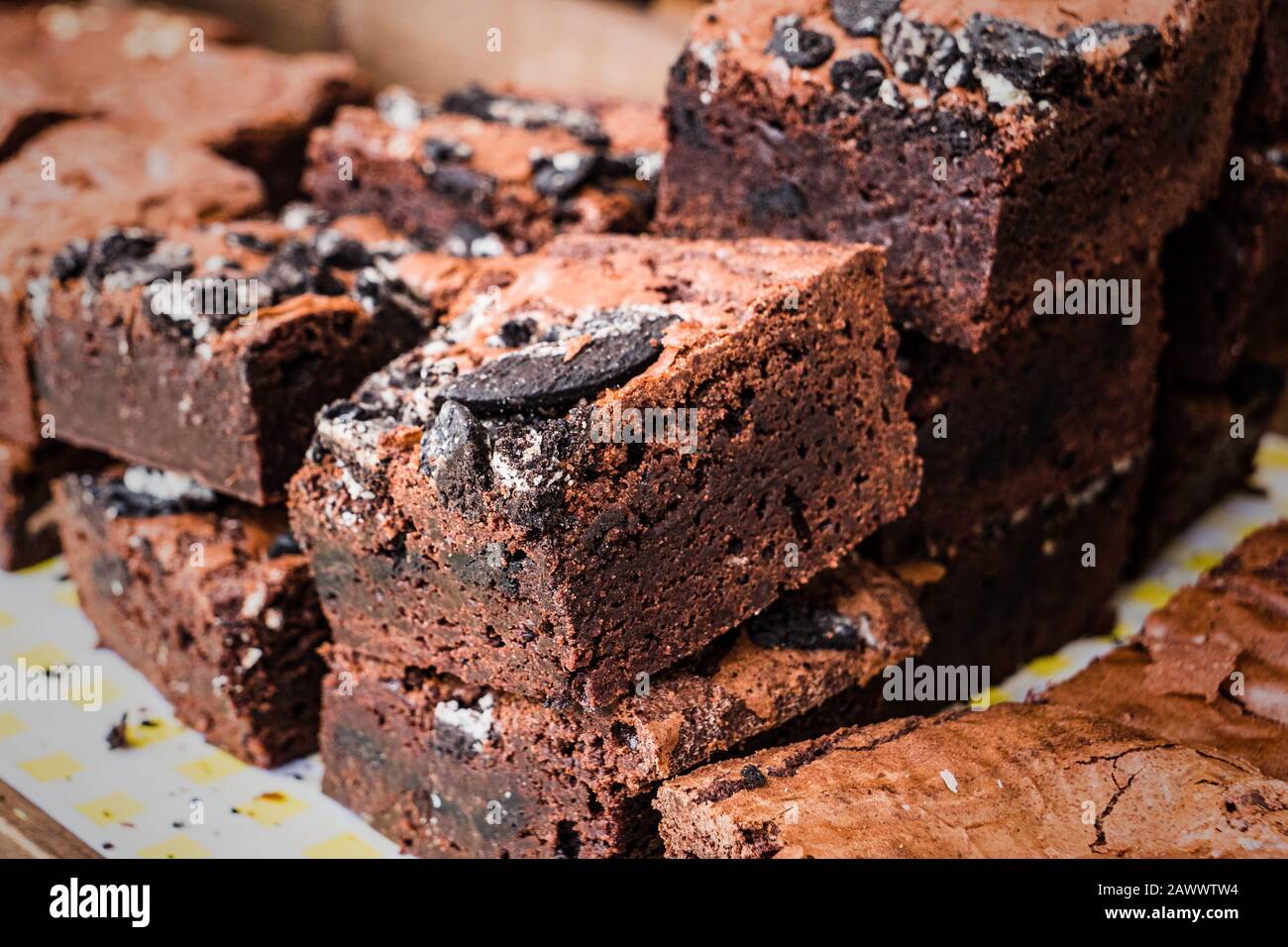 Artisan chocolate brownies Stock Photo - Alamy
