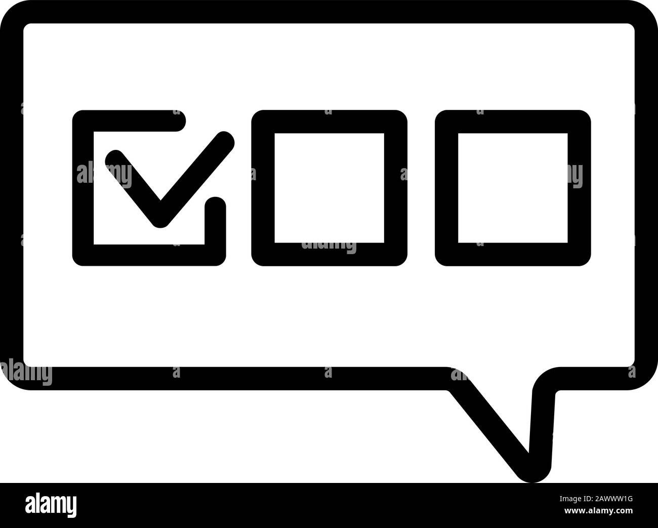 the quiz question answer to the icon vector. Isolated contour symbol ...