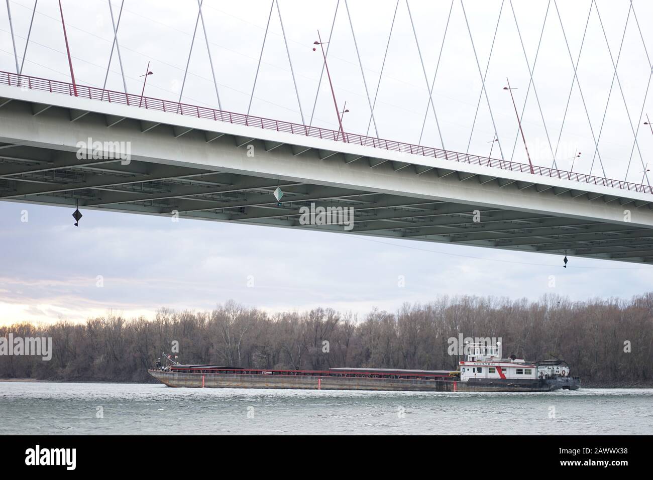 The Pentele Bridge or M8 Danube Bridge Hungary Europe Stock Photo - Alamy