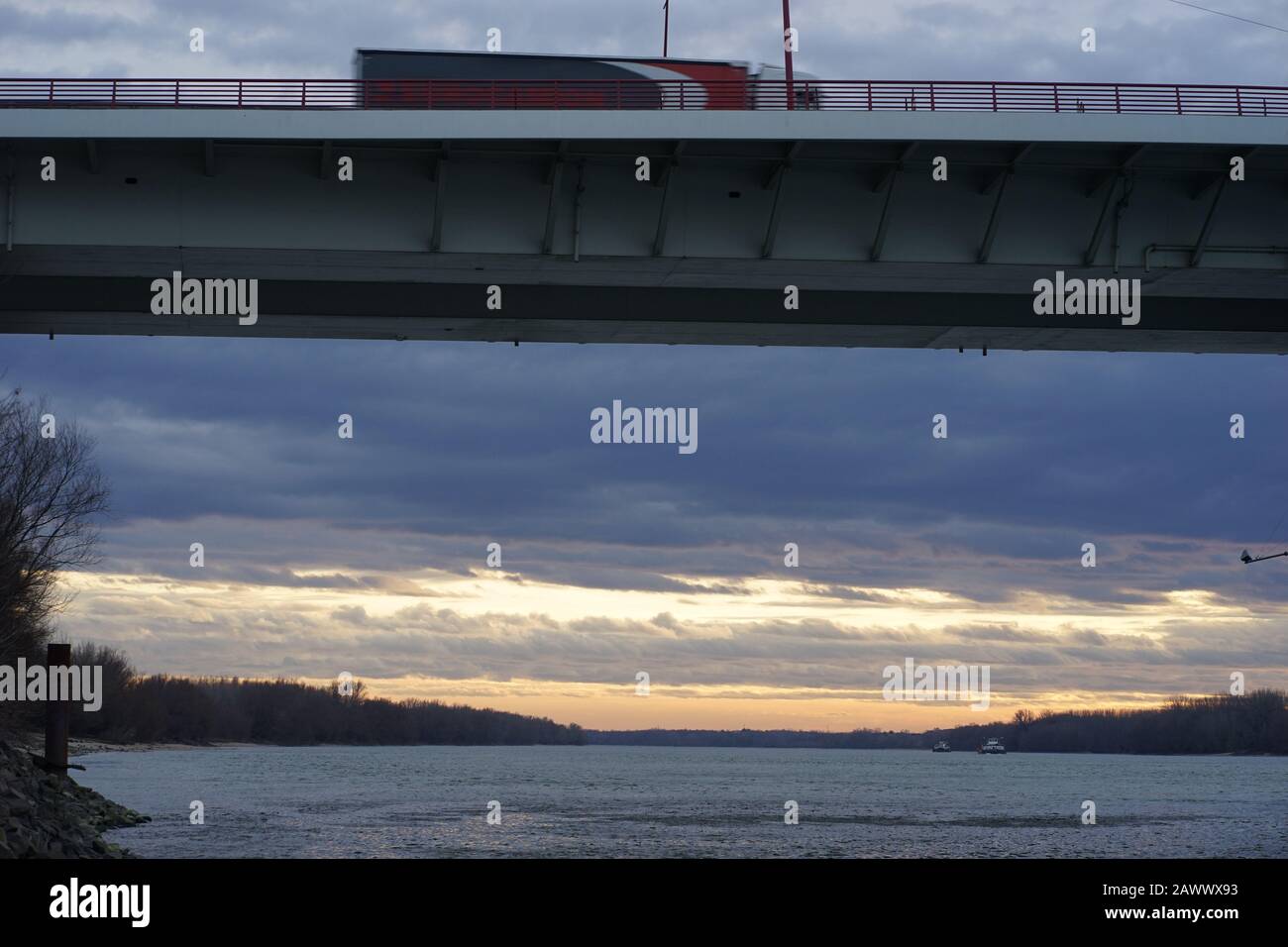 The Pentele Bridge or M8 Danube Bridge Hungary Europe Stock Photo - Alamy