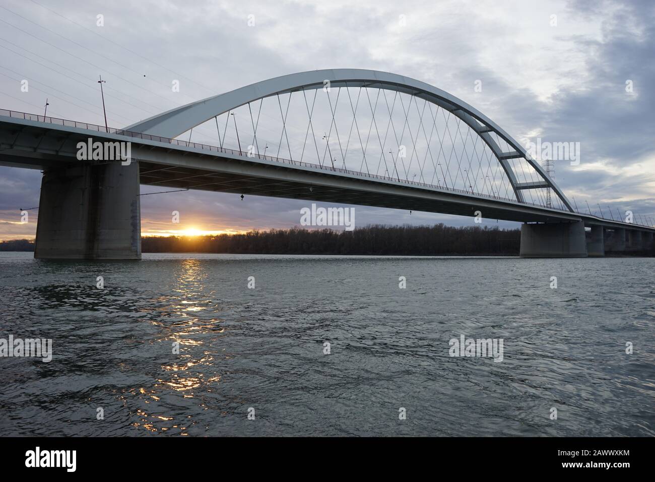 The Pentele Bridge or M8 Danube Bridge Hungary Europe Stock Photo - Alamy