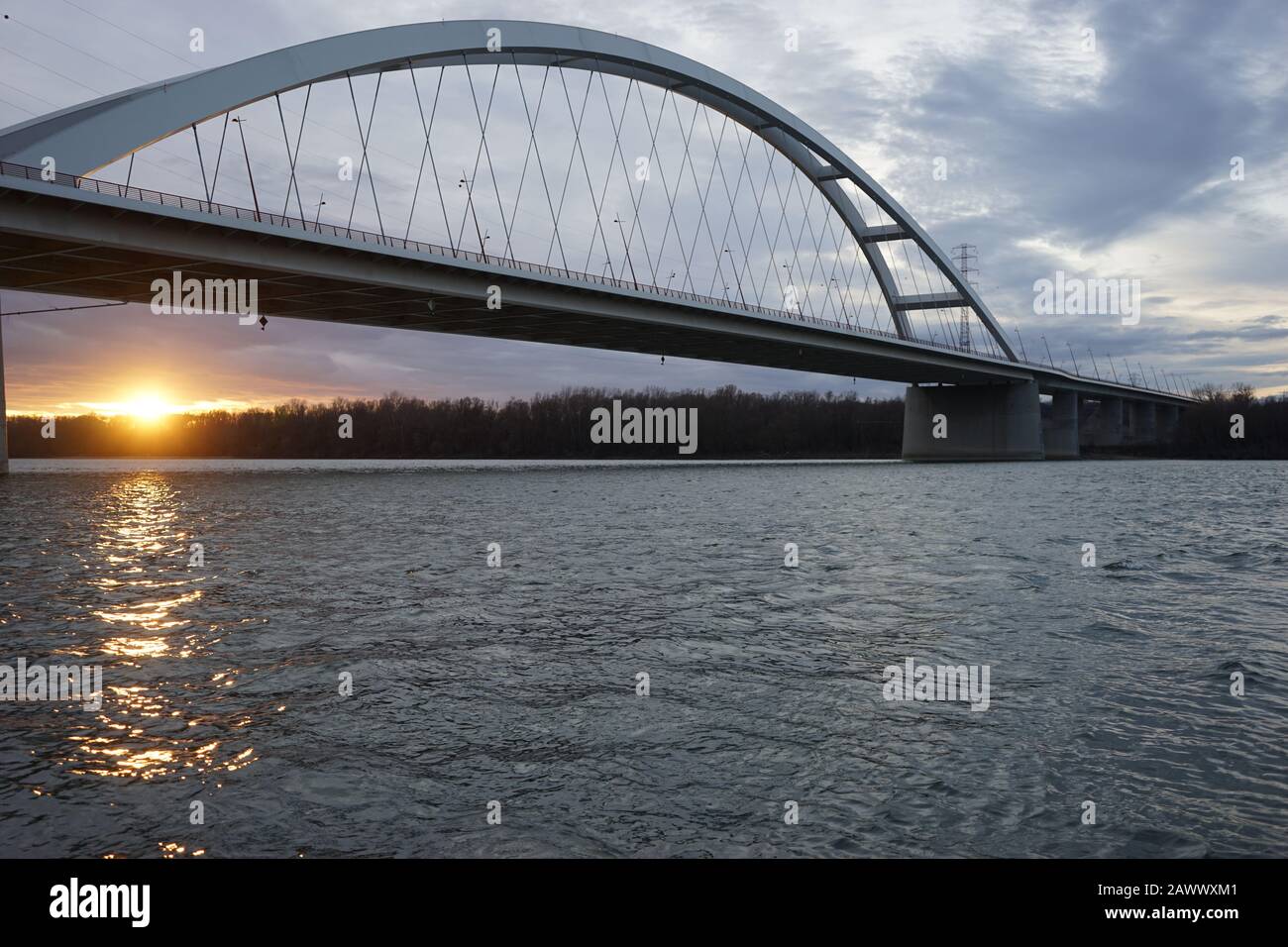 The Pentele Bridge or M8 Danube Bridge Hungary Europe Stock Photo - Alamy