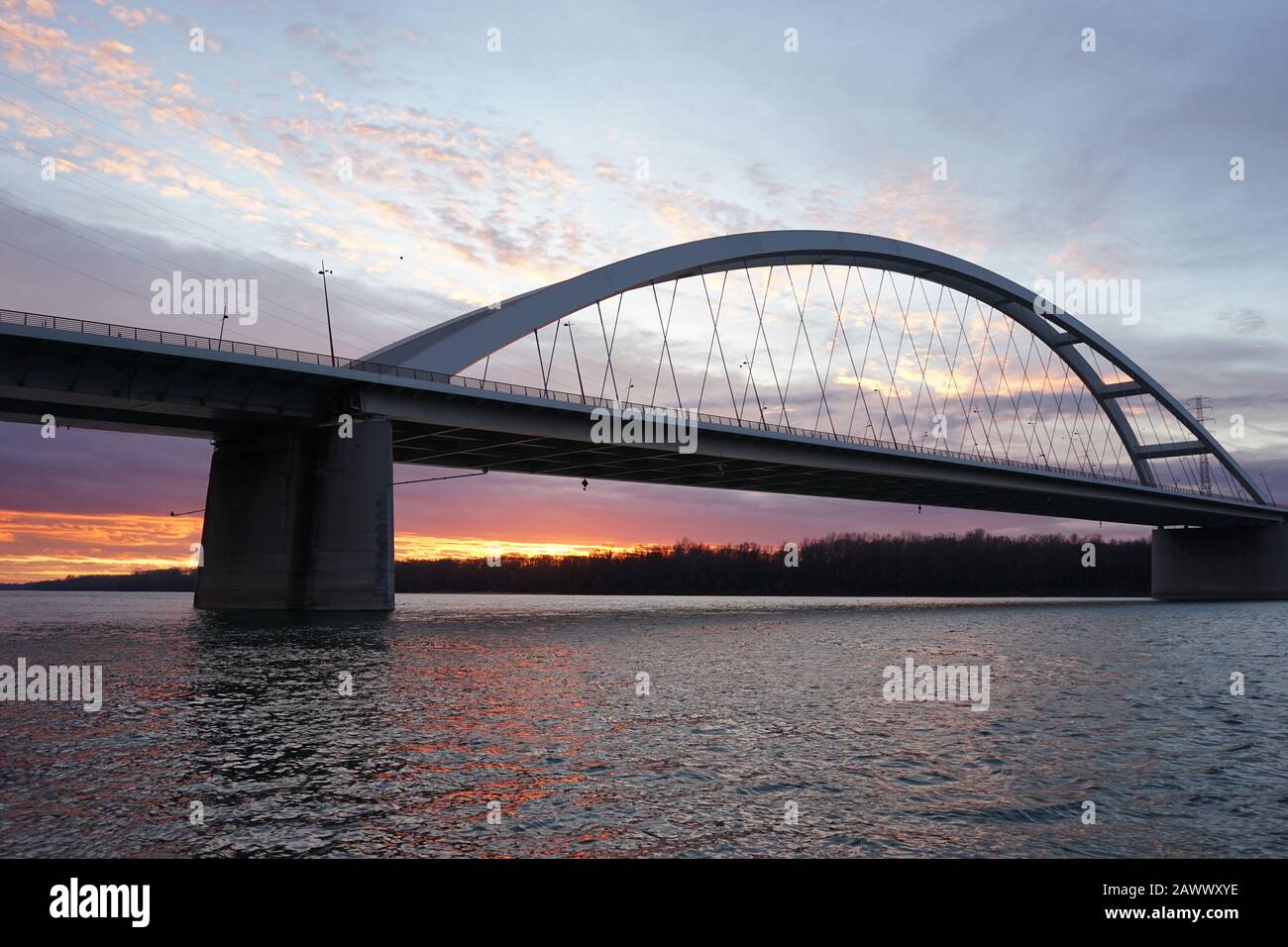 The Pentele Bridge or M8 Danube Bridge Hungary Europe Stock Photo - Alamy