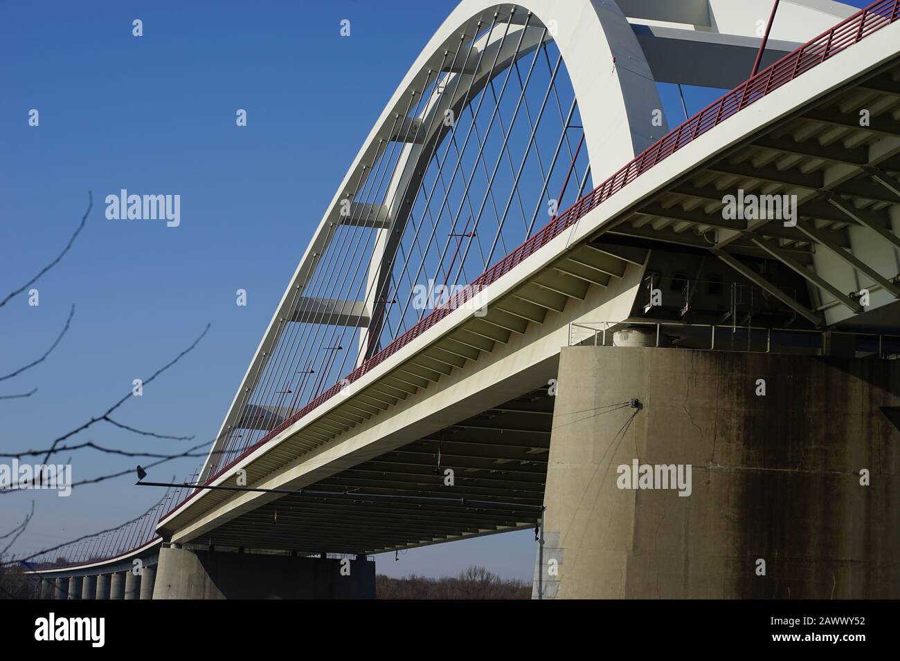 The Pentele Bridge or M8 Danube Bridge Hungary Europe Stock Photo - Alamy