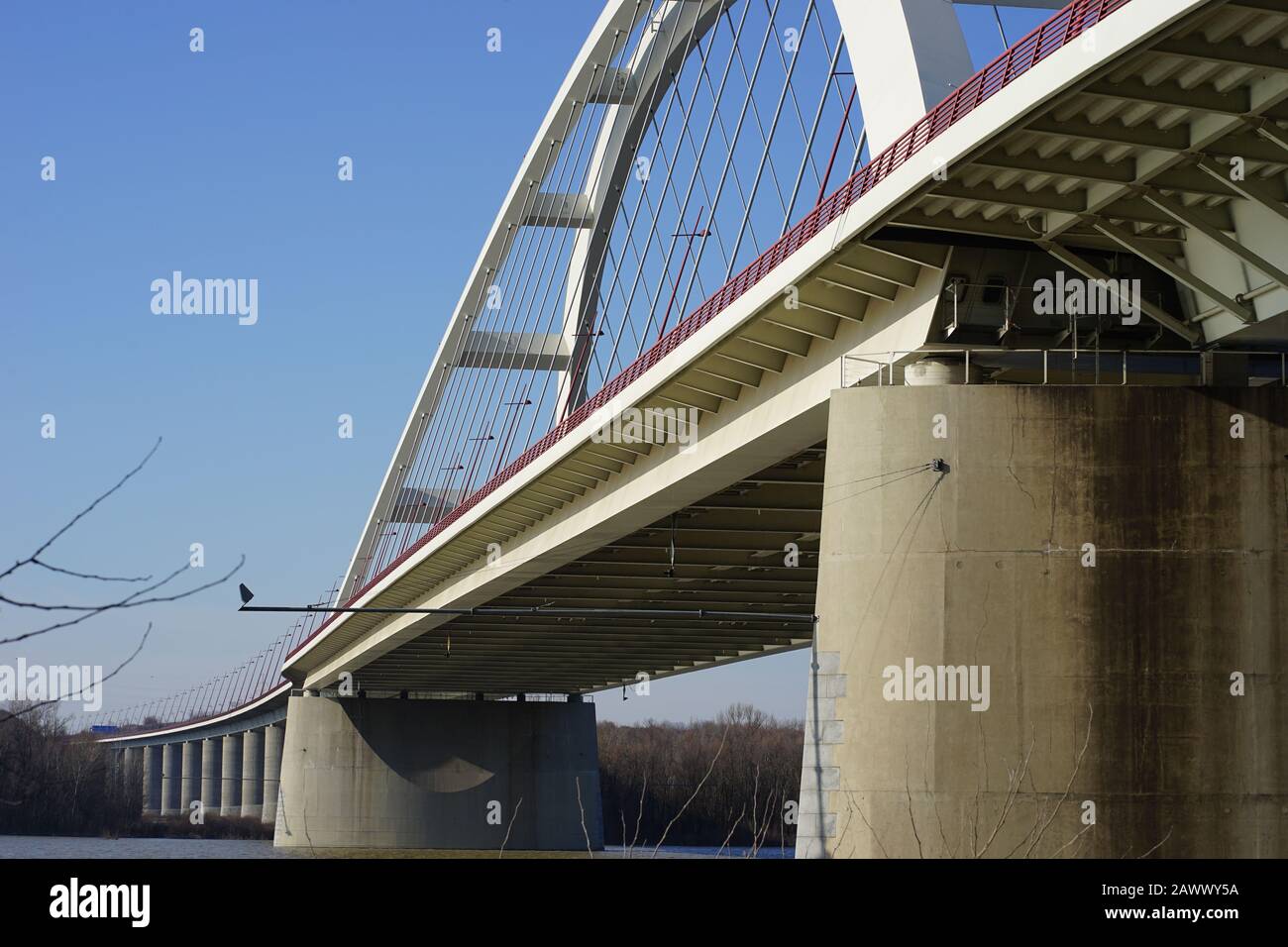 The Pentele Bridge or M8 Danube Bridge Hungary Europe Stock Photo - Alamy