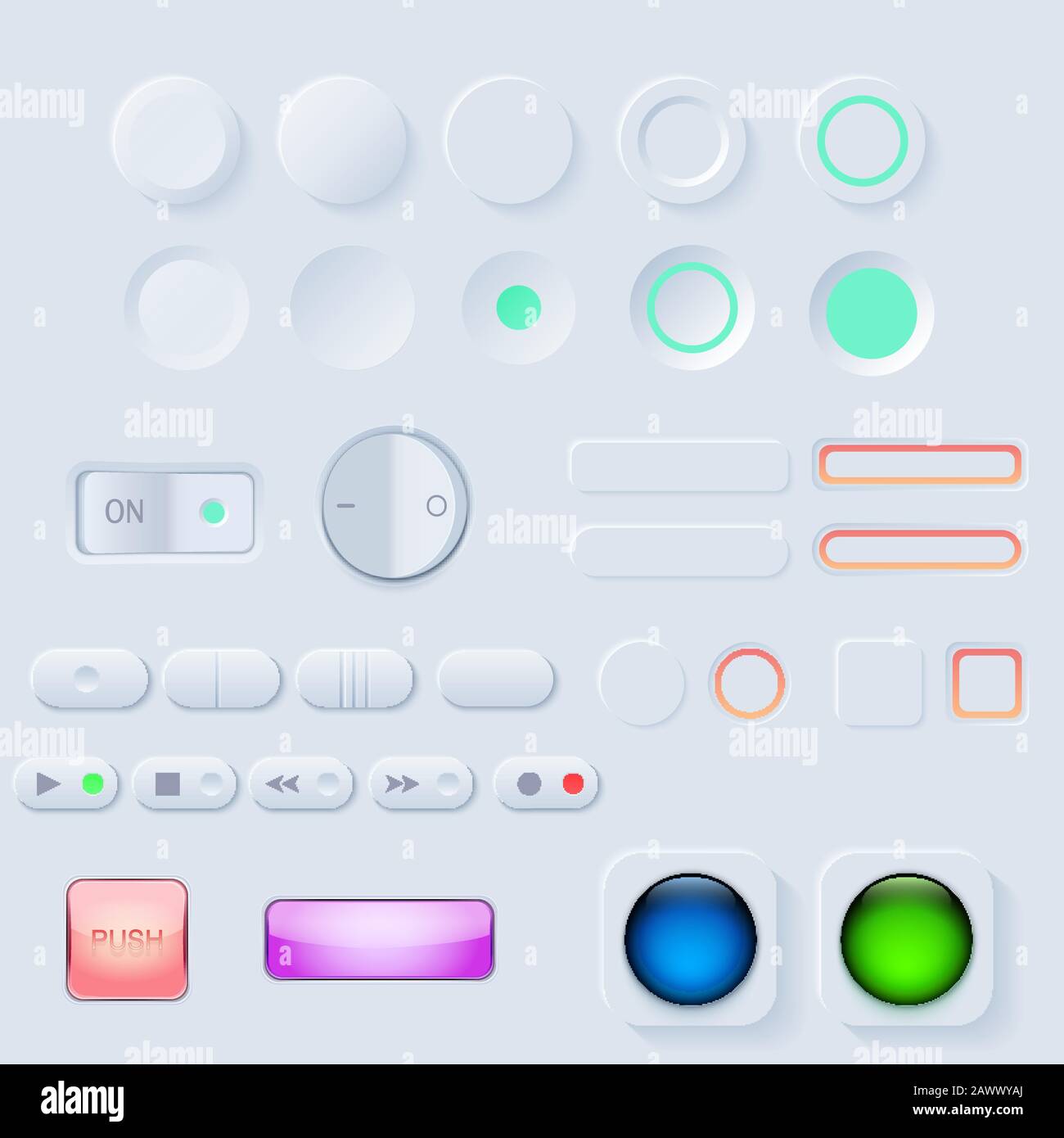 White neumorphic hi-res stock photography and images - Alamy