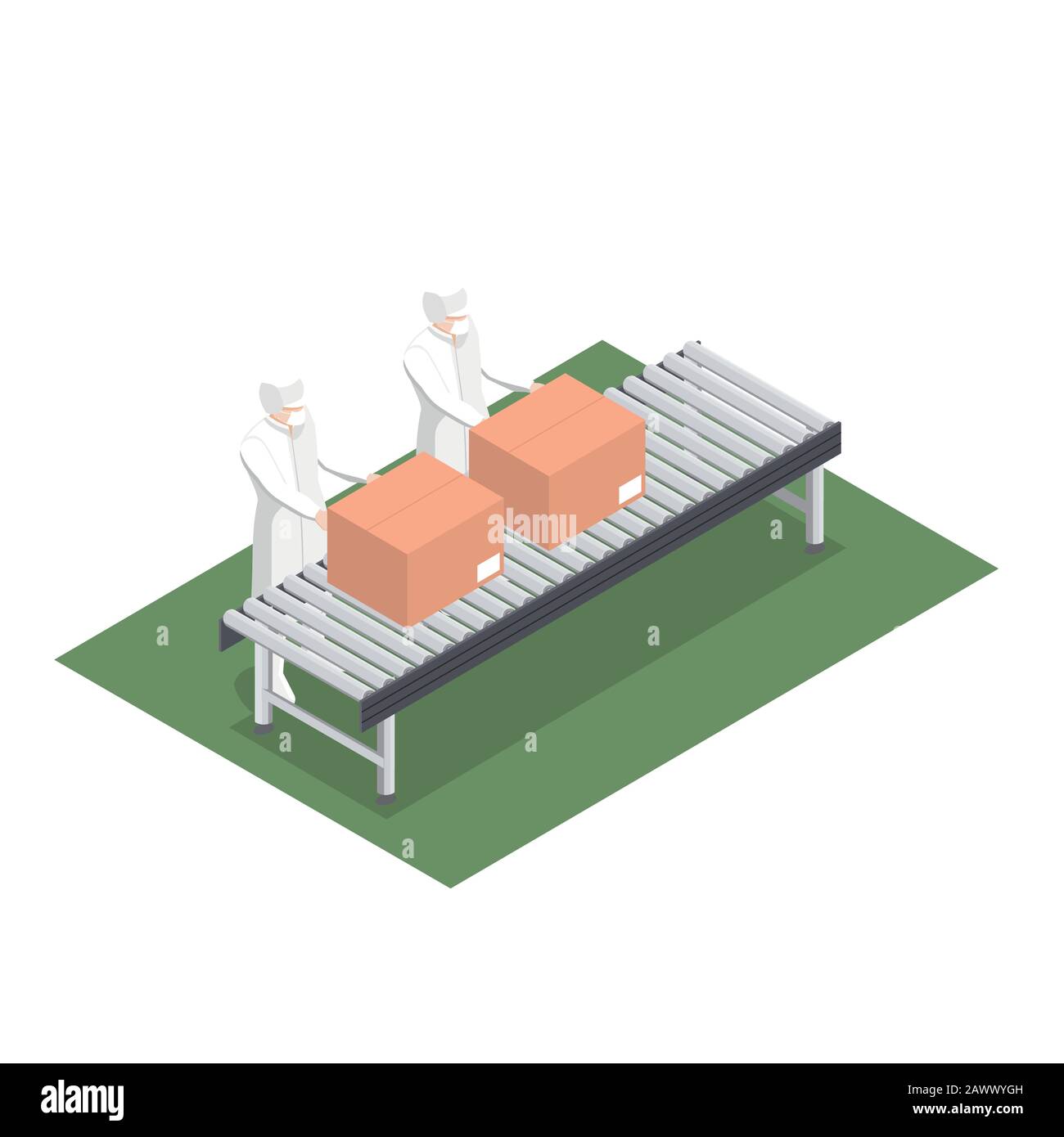Production line for product packaging in the food industry with ...