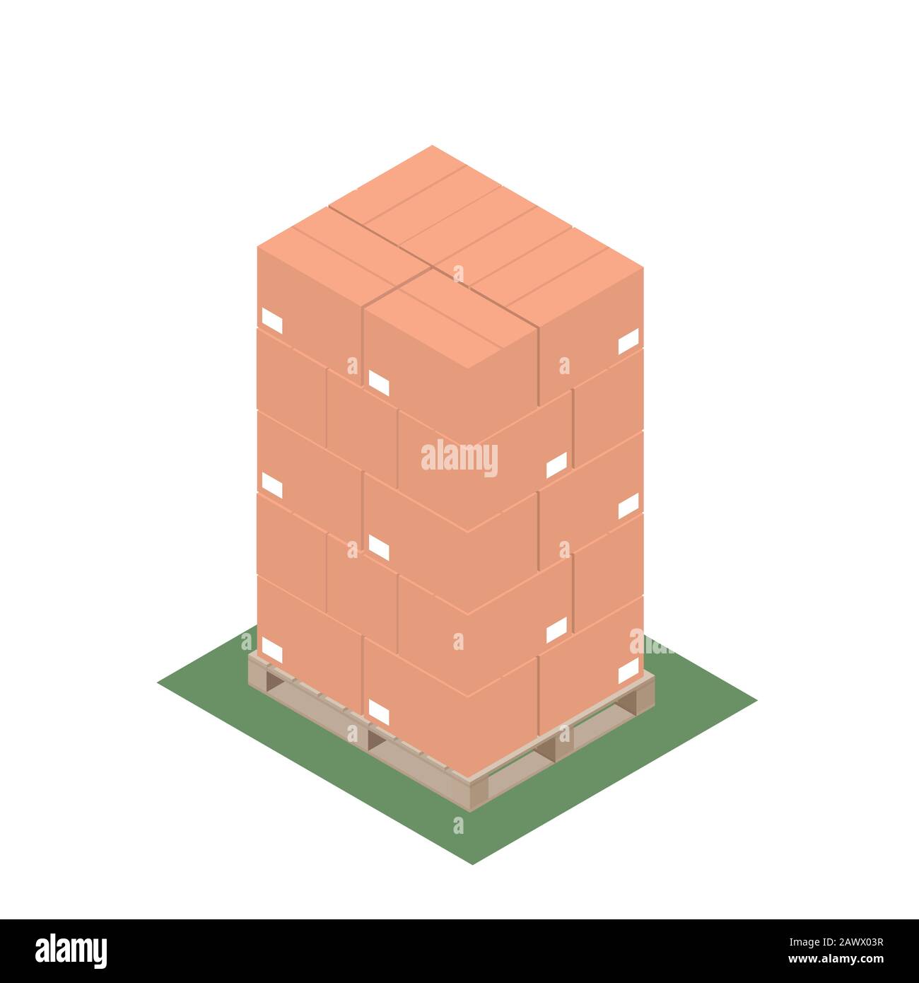 Isometric design of pallet with stacked boxes for export Stock Vector ...
