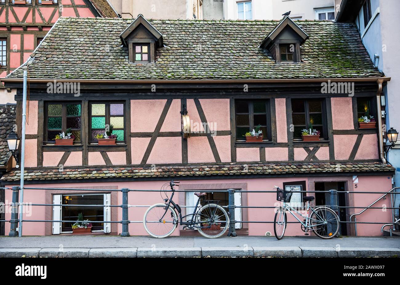 Strasbourg Alsace France. Traditional half timbered houses of Petite ...