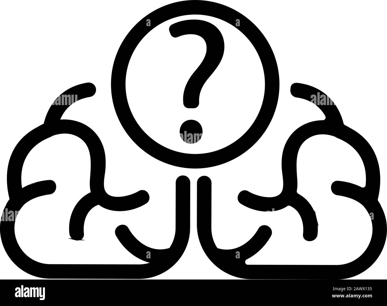 the quiz question answer to the icon vector. Isolated contour symbol ...