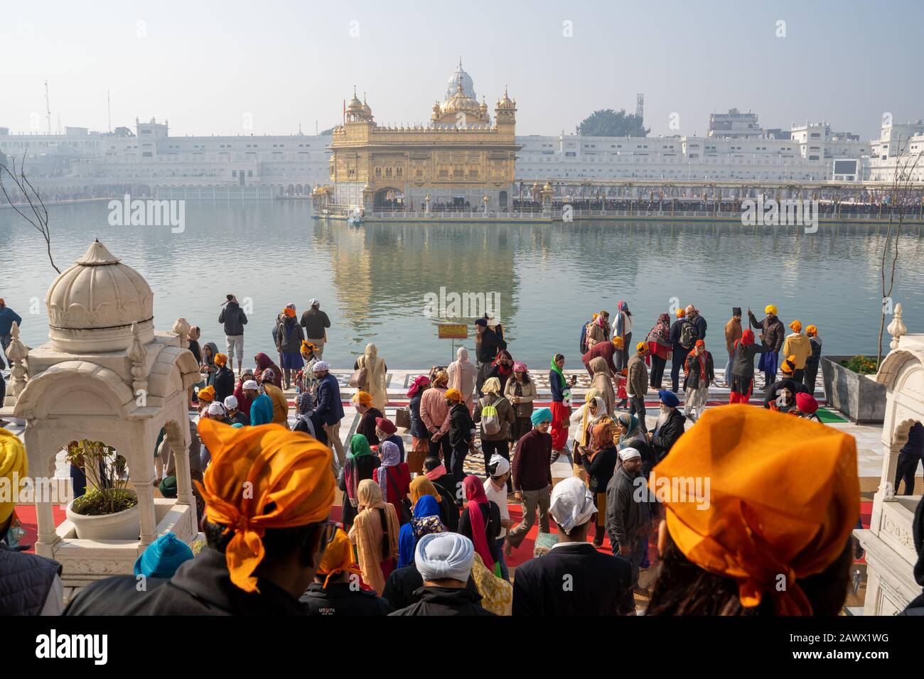 Amritsar India - Febuary 8, 2020: Crowds of people enter the Sikh ...