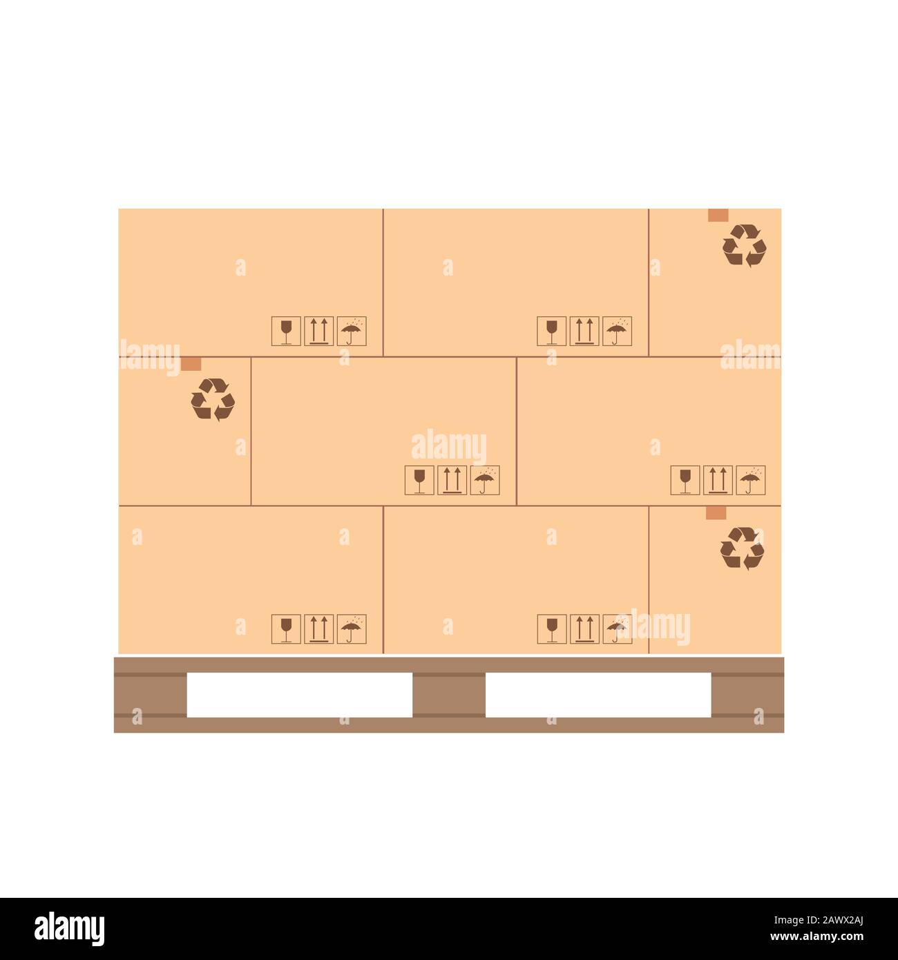 Pallet design with palletized product packaging boxes Stock Vector ...