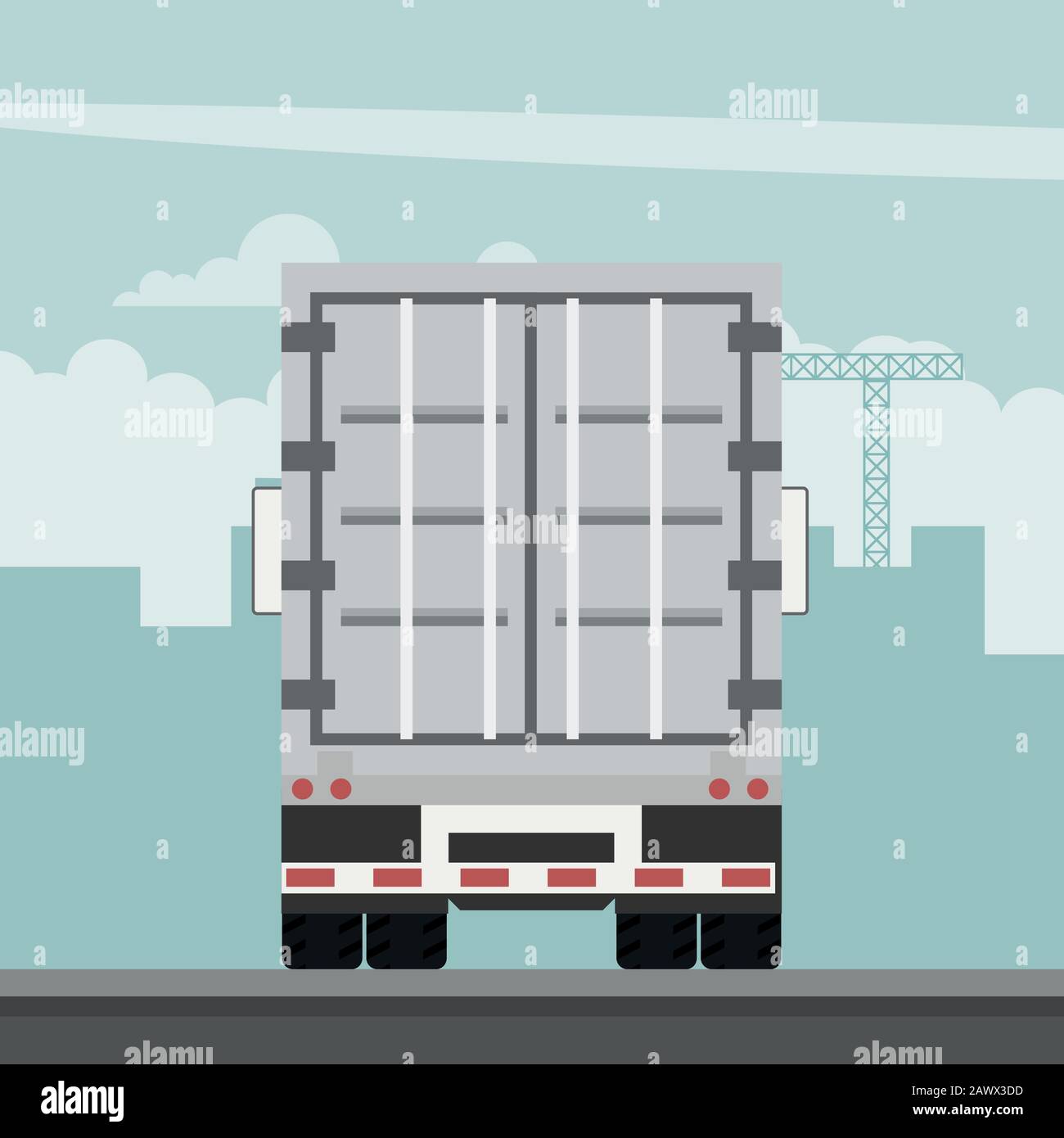 Vector design of export container trailer. Transport logistics Stock ...
