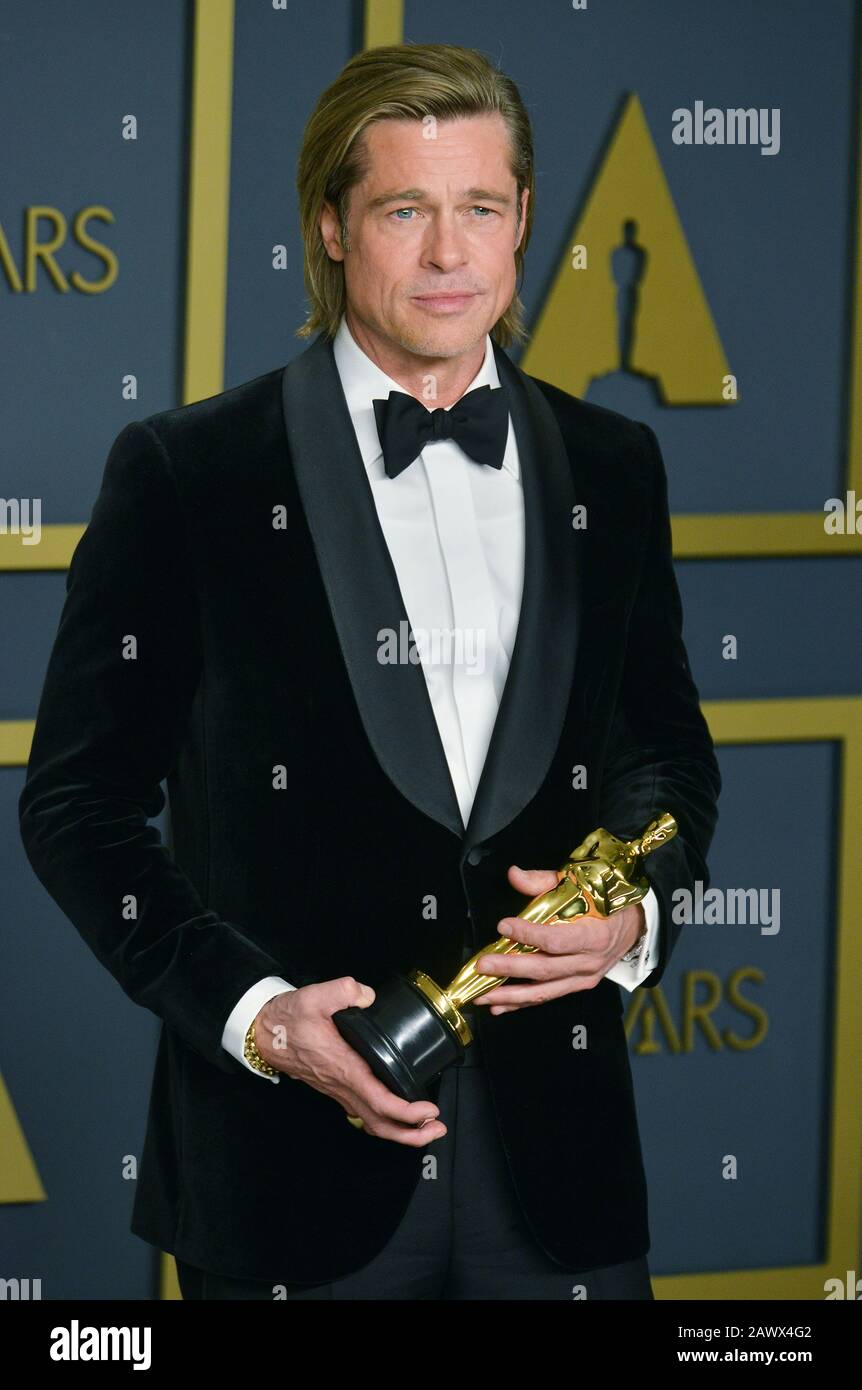 Los Angeles, USA. 9th Feb, 2020. Brad Pitt, winner of the Actor in a ...